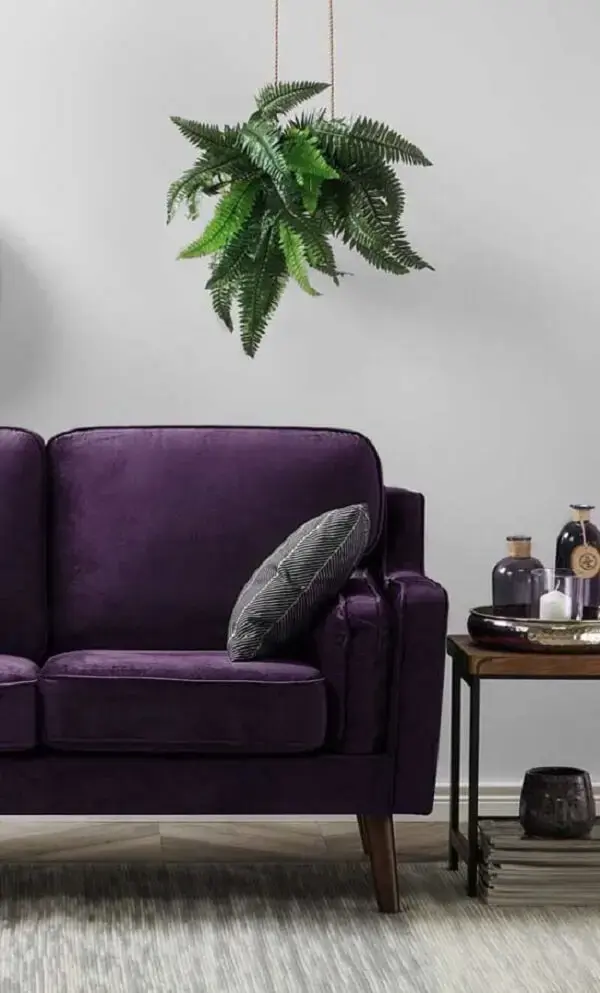 +63 Modelos de Sofá Roxo Para Decorar a Sala com Sofisticação